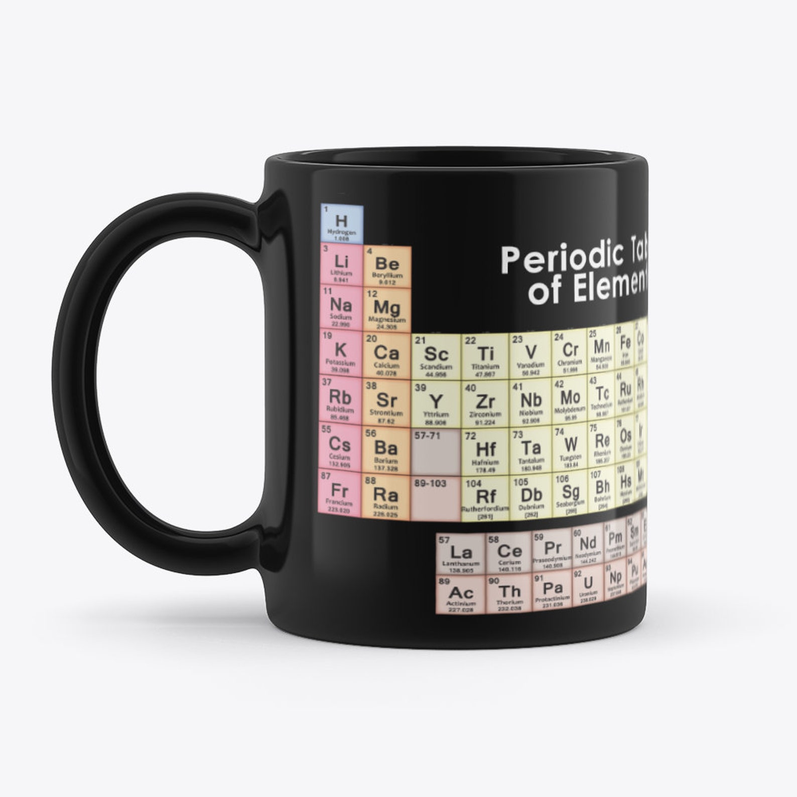 Periodic Table of Elements Science School Teacher Novelty Gift Black ...