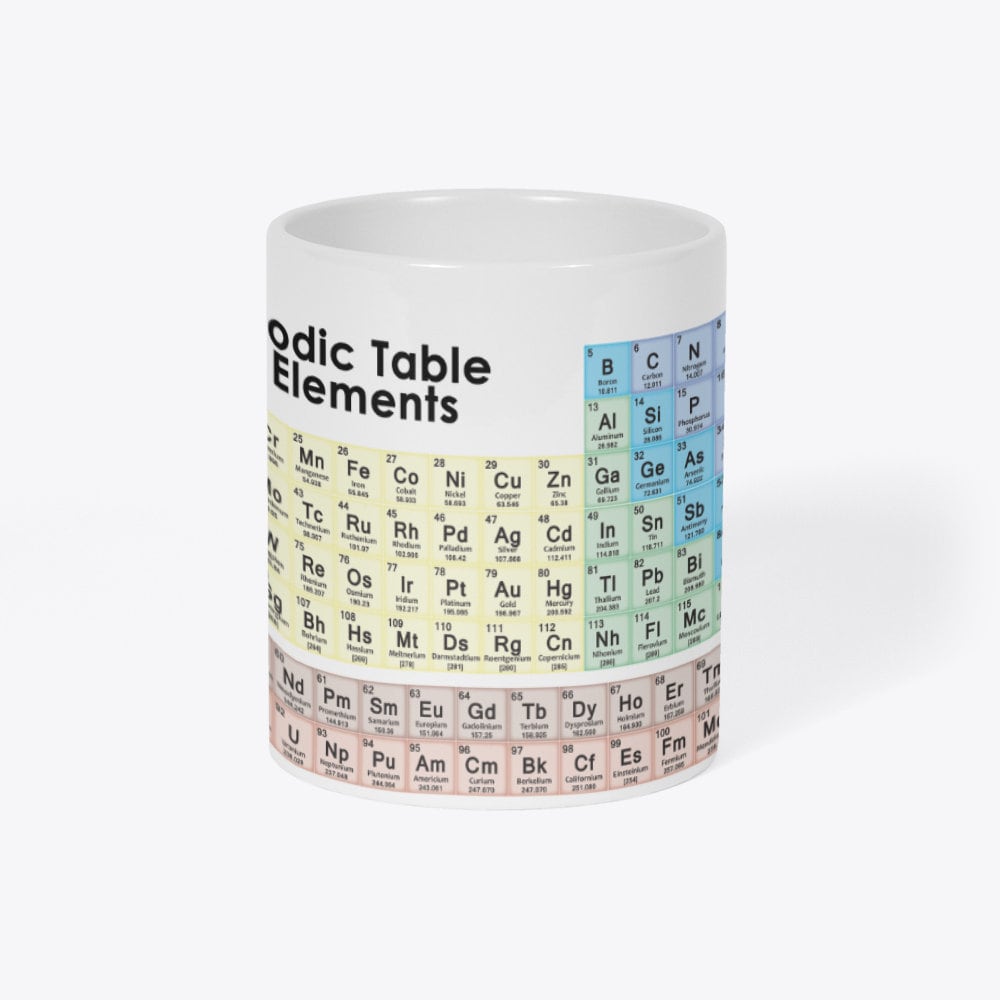 Periodic Table of Elements Science School Teacher Novelty Gift White ...