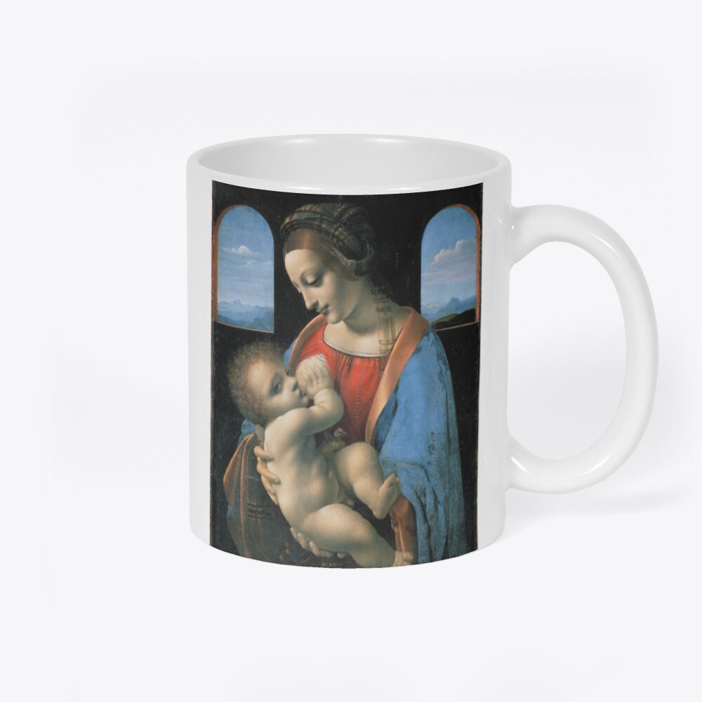 Madonna Litta Leonardo Da Vinci Classic Art Painting Novelty Gift White ...