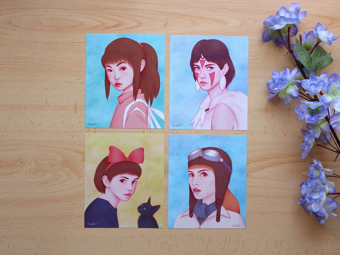 Prints Ghibli PACK 4 Chihiro Mononoke Kiki Fio Sheet Illustration A6 - Etsy