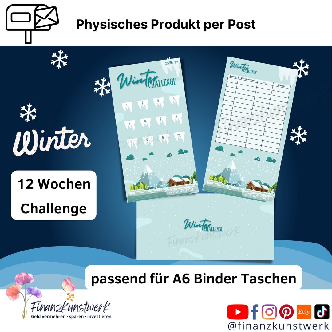 12 Weeks Winter Savings Challenge: Savings Template Incl. Tracker and ...