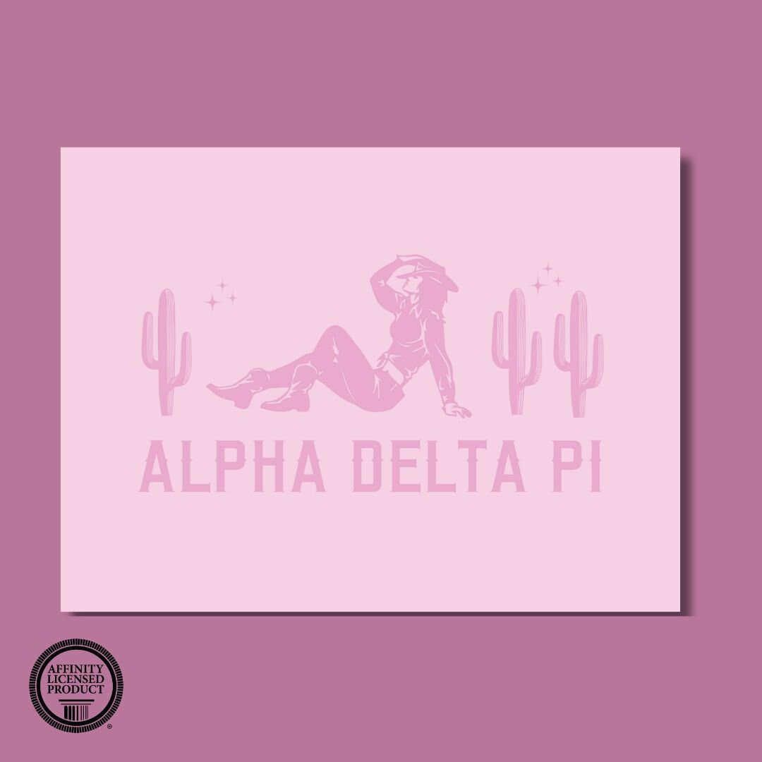Western/cowgirl Alpha Delta Pi ADPI Pink Wall Art Digital File - Etsy