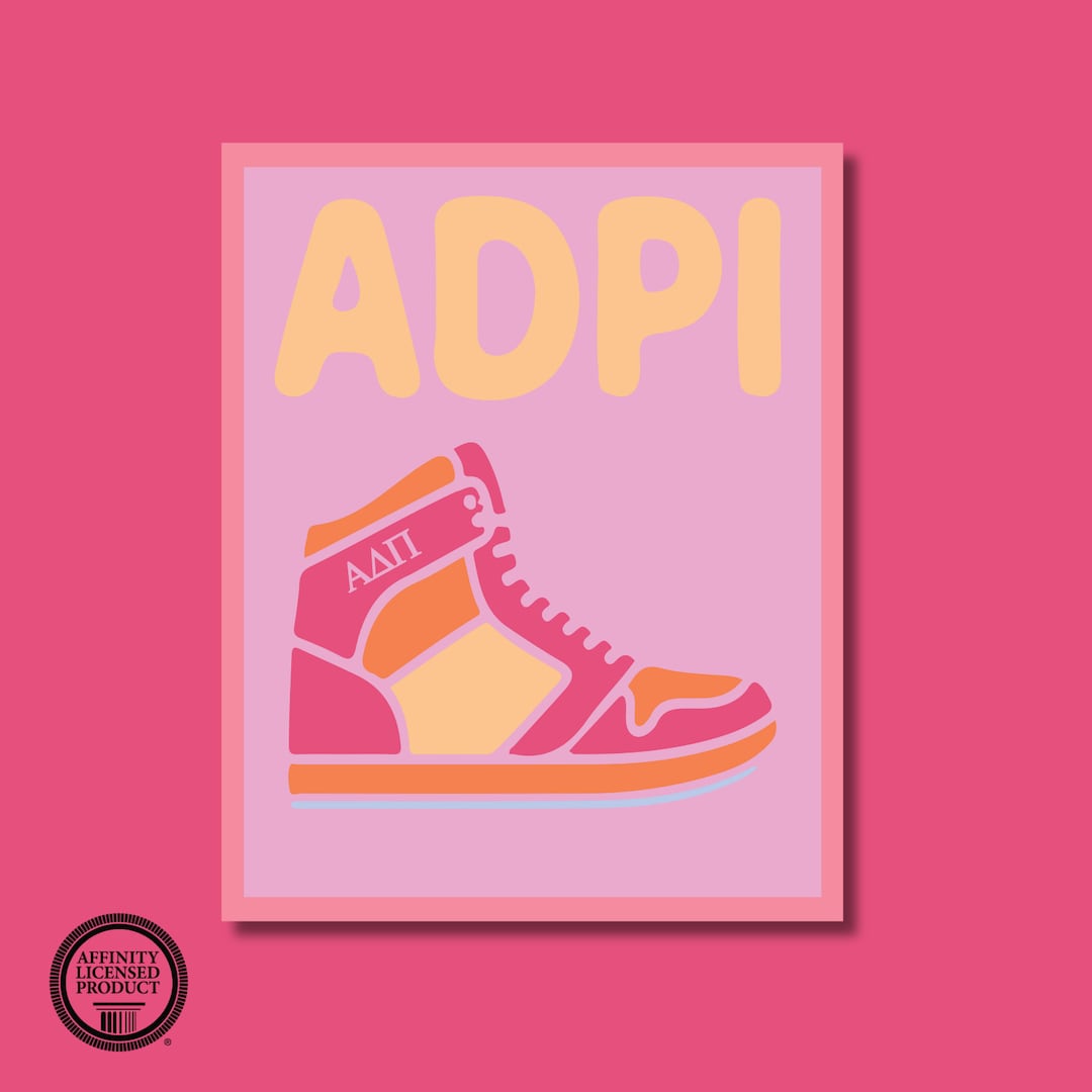 Alpha Delta Pi Adpi pink Digital Art Poster High Top Sneaker - Etsy