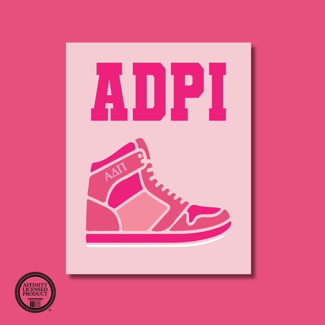 Alpha Delta Pi Adpi pink Digital Poster Art High Top Sneaker - Etsy