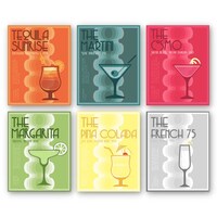 SET OF 8 Cocktail Drink, Colorful Bar Poster Set Digital File - Etsy