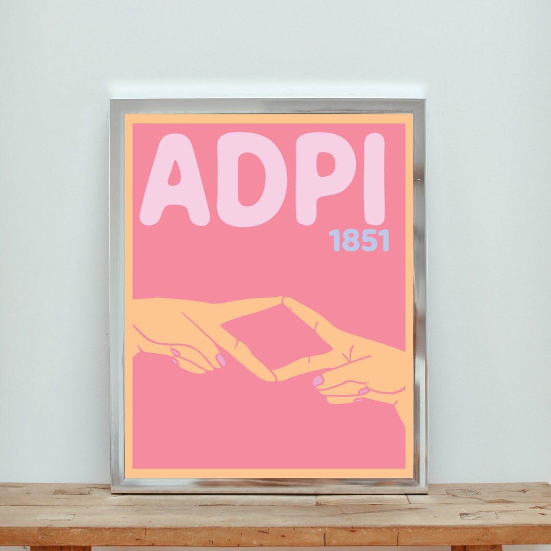ADPI Alpha Delta Pi Sorority Hand Sign Poster in PINK - Etsy