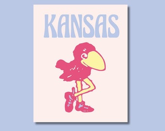 Vintage Kansas (KU) Jayhawks Print/poster - Digital File - Etsy
