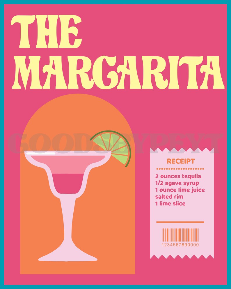 SET OF 8 Cocktail Drink Colorful Bar Poster Set Digital - Etsy