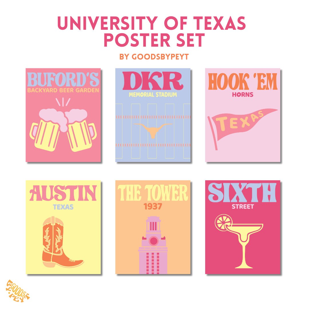 Austin, Texas UT Flyer Set - Digital Files - Etsy