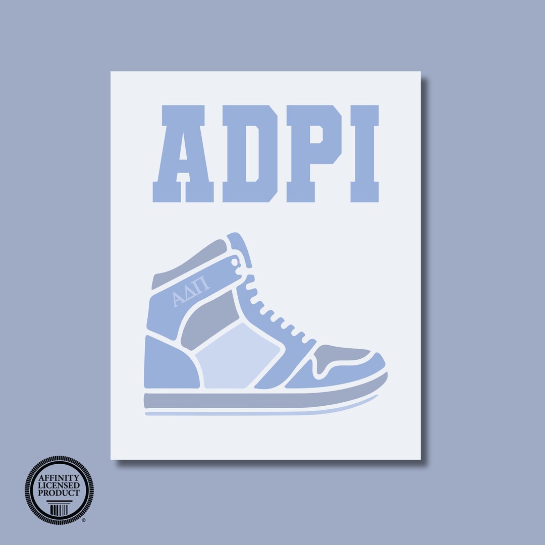 Alpha Delta Pi Adpi blue Digital Poster Art High Top Sneaker - Etsy