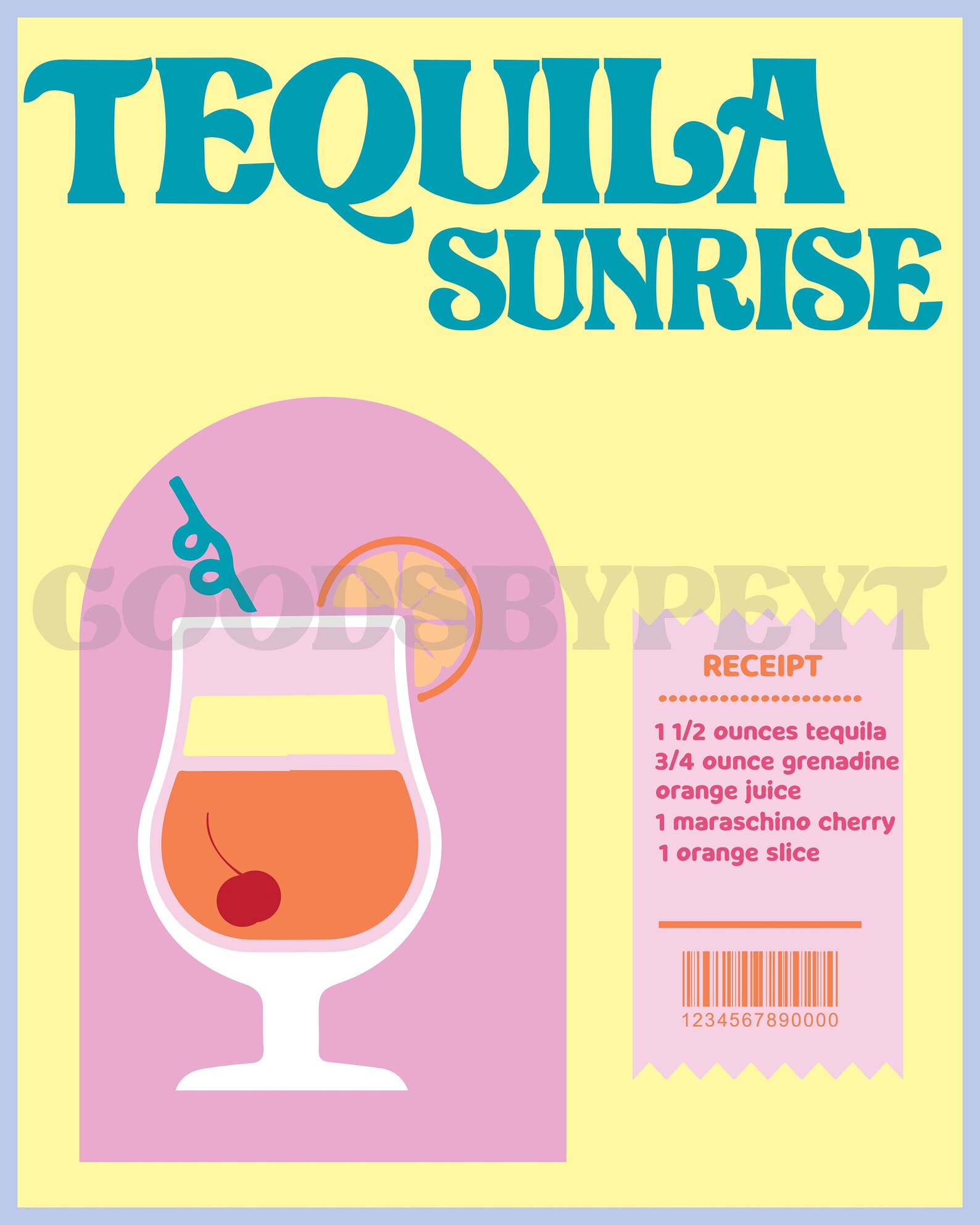 SET OF 8 Cocktail Drink Colorful Bar Poster Set Digital - Etsy