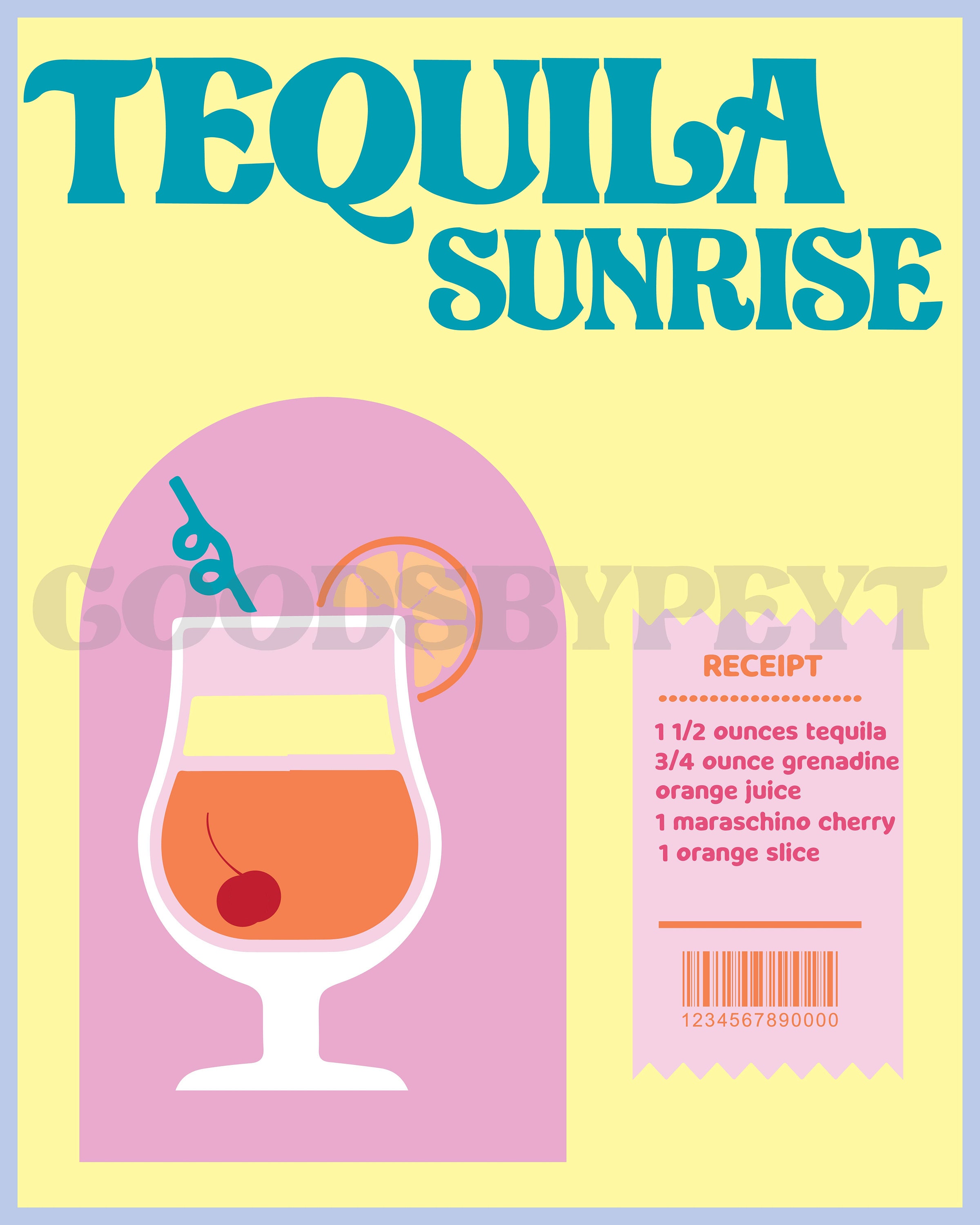 SET OF 8 Cocktail Drink Colorful Bar Poster Set Digital - Etsy