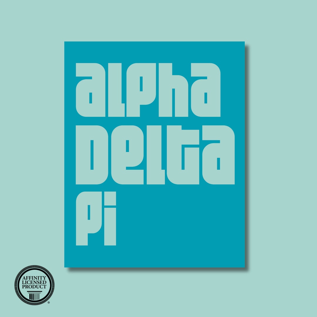 Alpha Delta Pi Adpi TEAL Digital Poster Art - Etsy