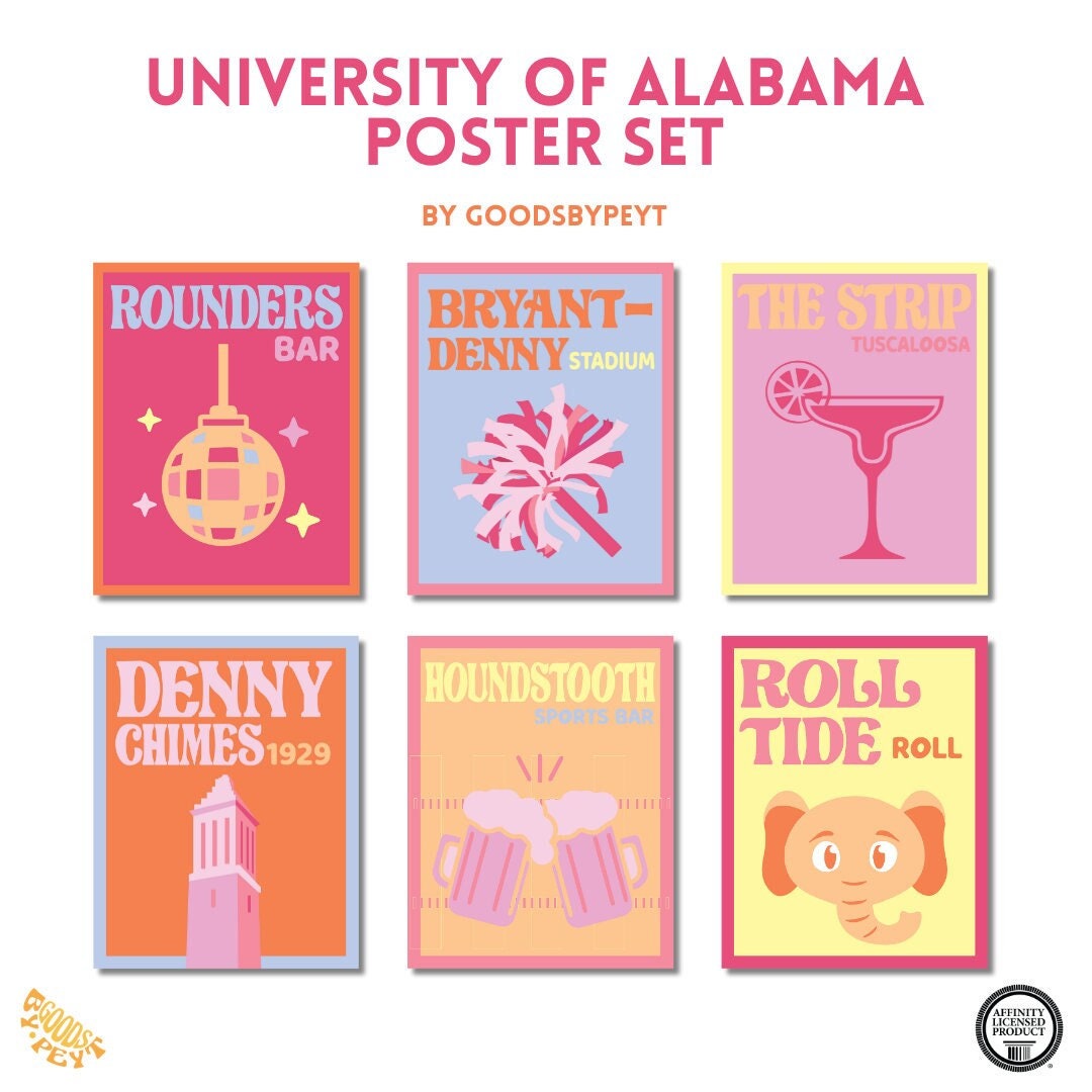 Tuscaloosa Alabama Digital Prints - Preppy College Art - Etsy