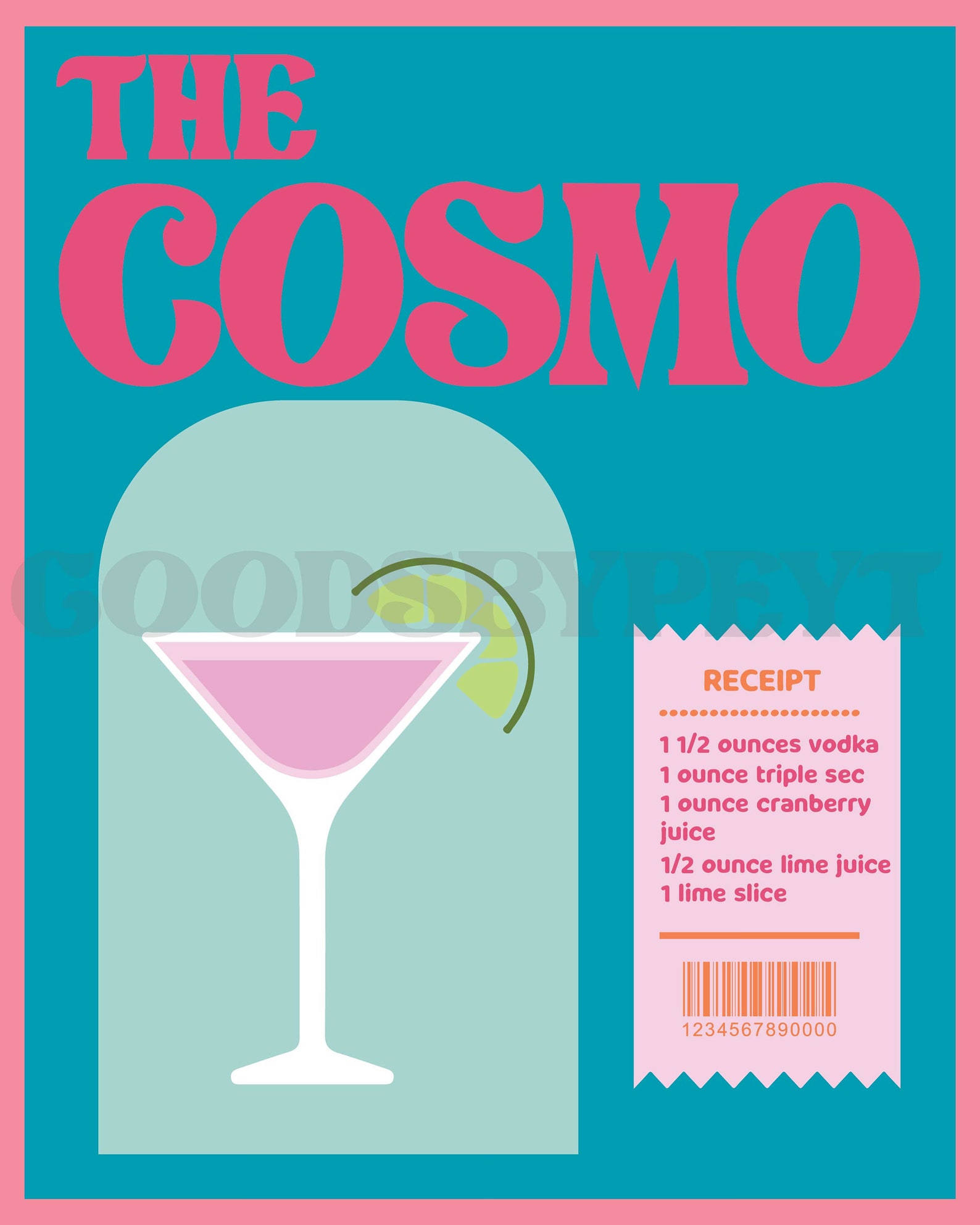 SET OF 8 Cocktail Drink Colorful Bar Poster Set Digital - Etsy