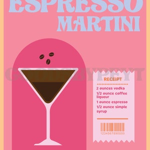 SET OF 8 Cocktail Drink, Colorful Bar Poster Set - Digital File - Etsy