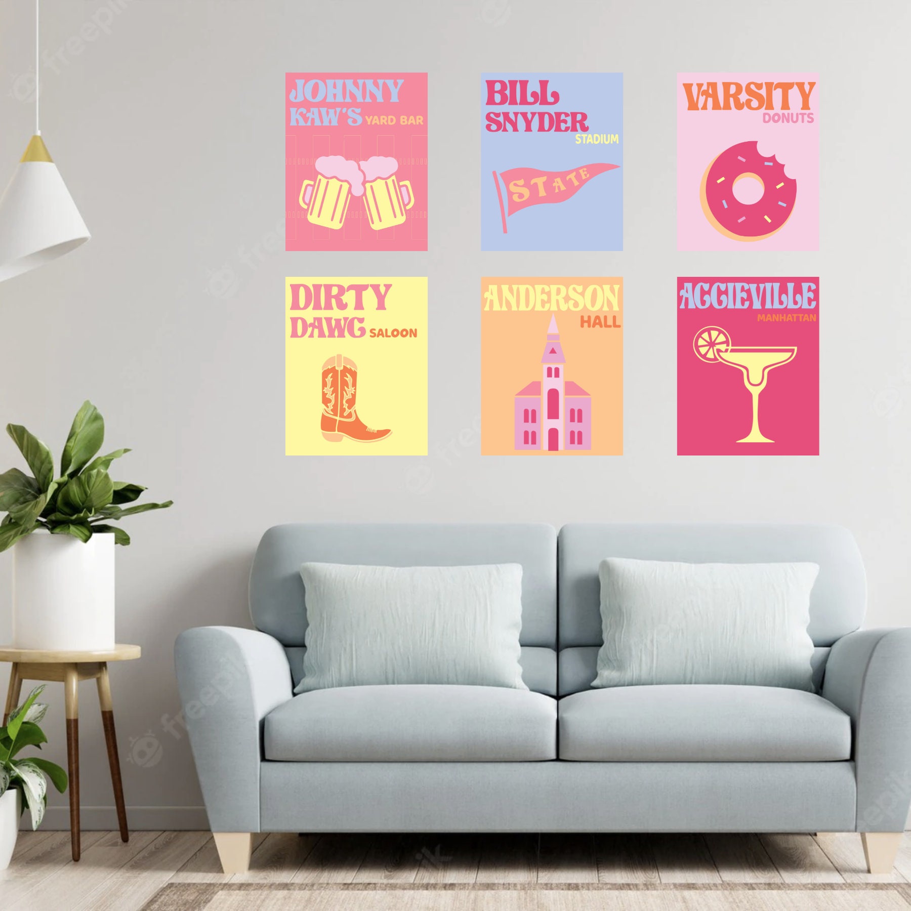 Manhattan Kansas KSU, KSTATE Poster Set of 6 - Digital Files - Etsy