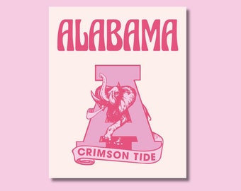 Vintage Alabama (UA) Elephant Poster/print - Digital File - Etsy