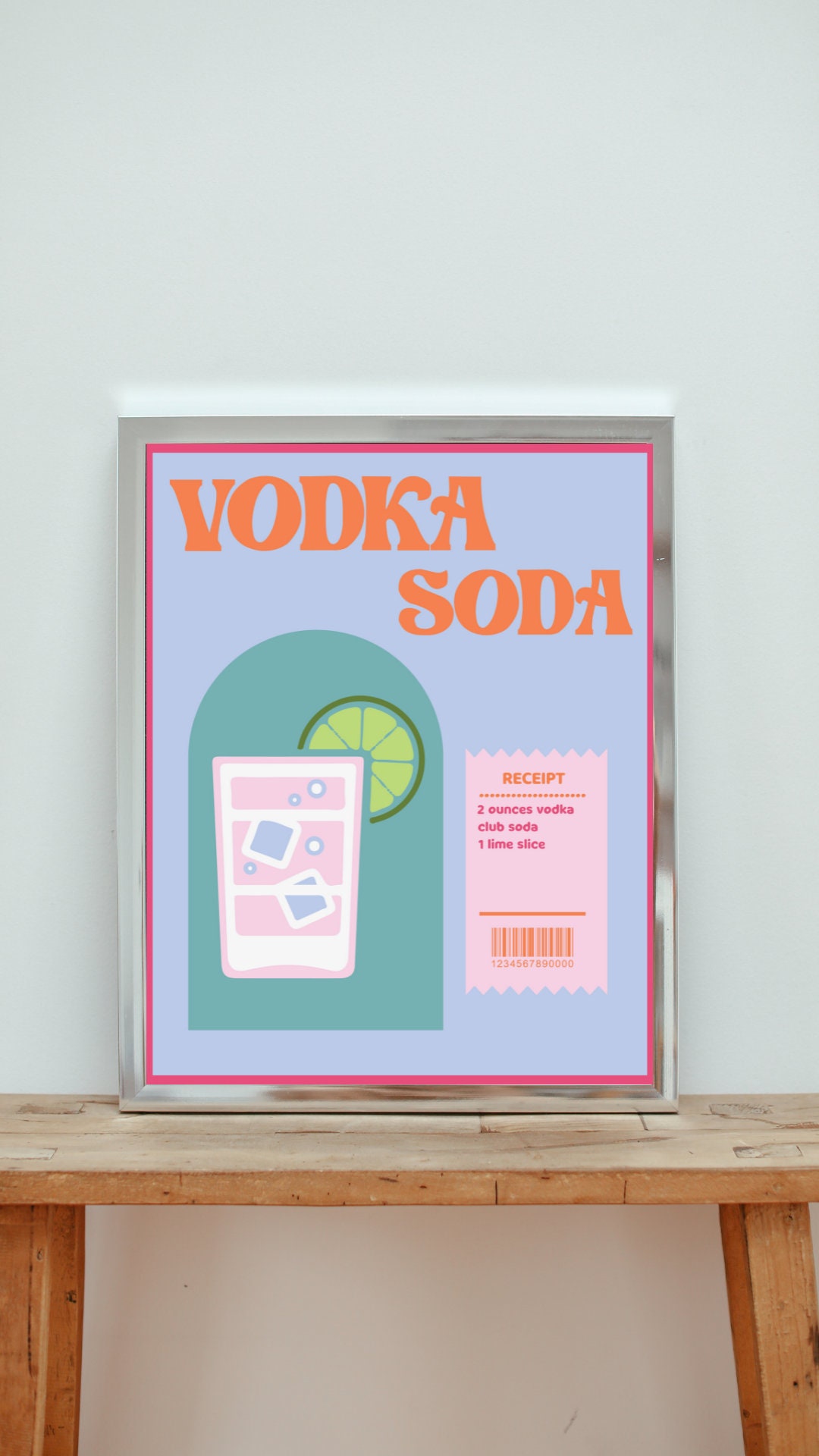 VODKA SODA POSTER, Colorful Cocktail, Bar Poster - Digital File - Etsy