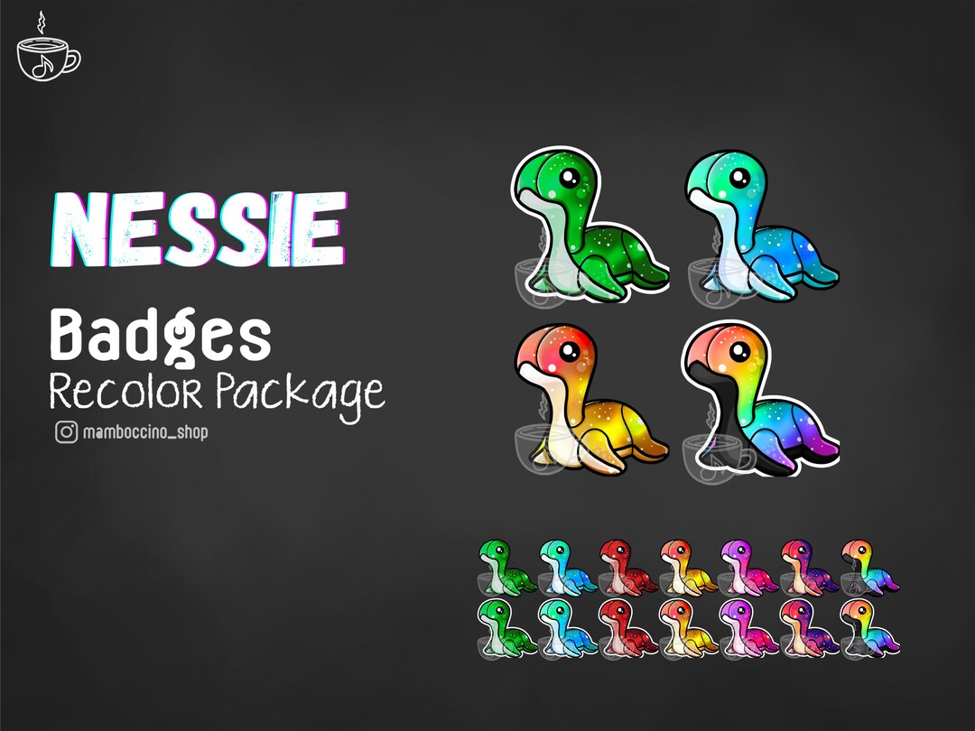 Nessie Badges | Recolor Pack | 7 Sub/bit Streaming Badges for Twitch ...