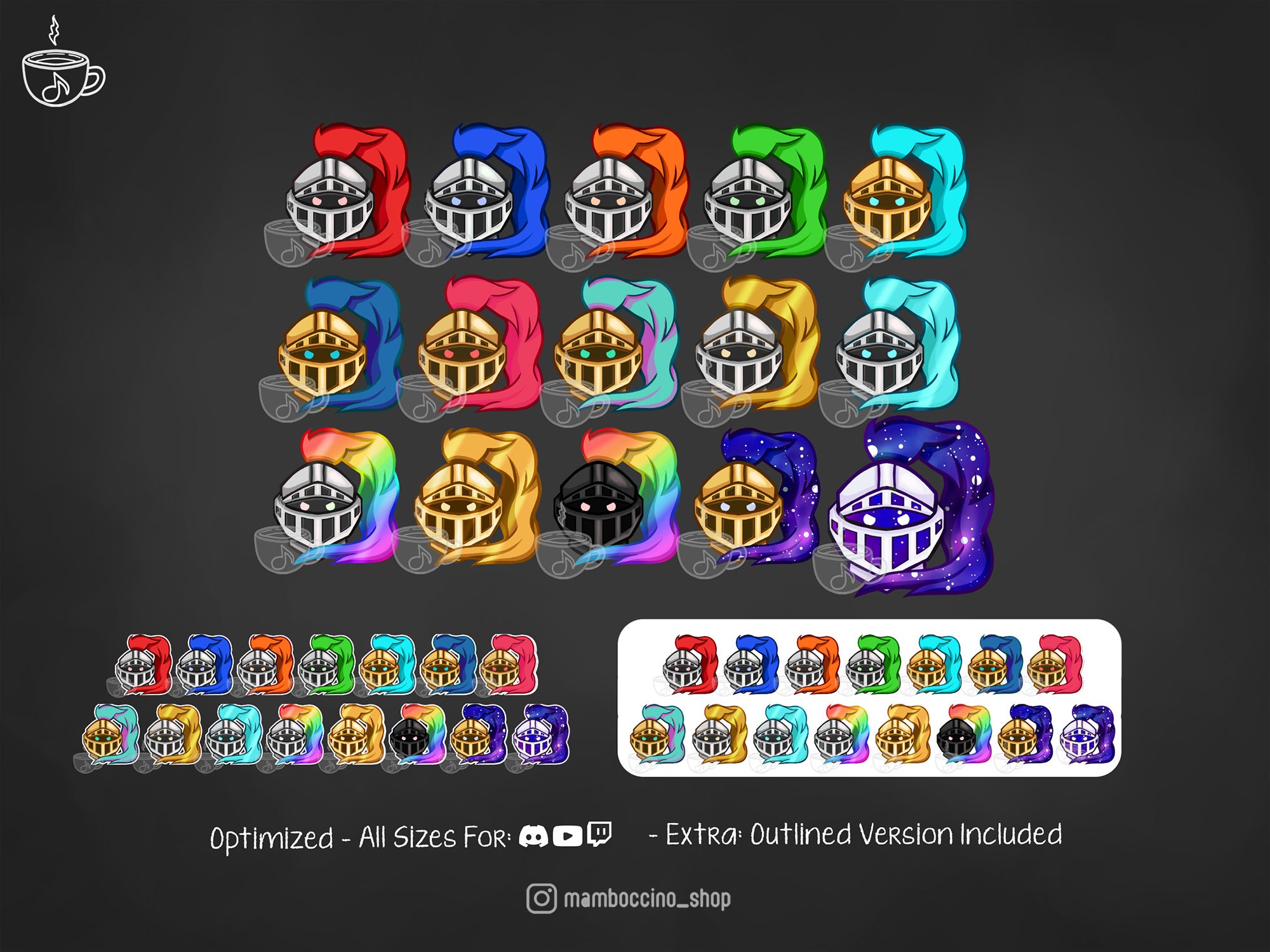 Knight Badges Mambo Galaxy Pack 15 Sub/bit Streaming Badges for Twitch ...