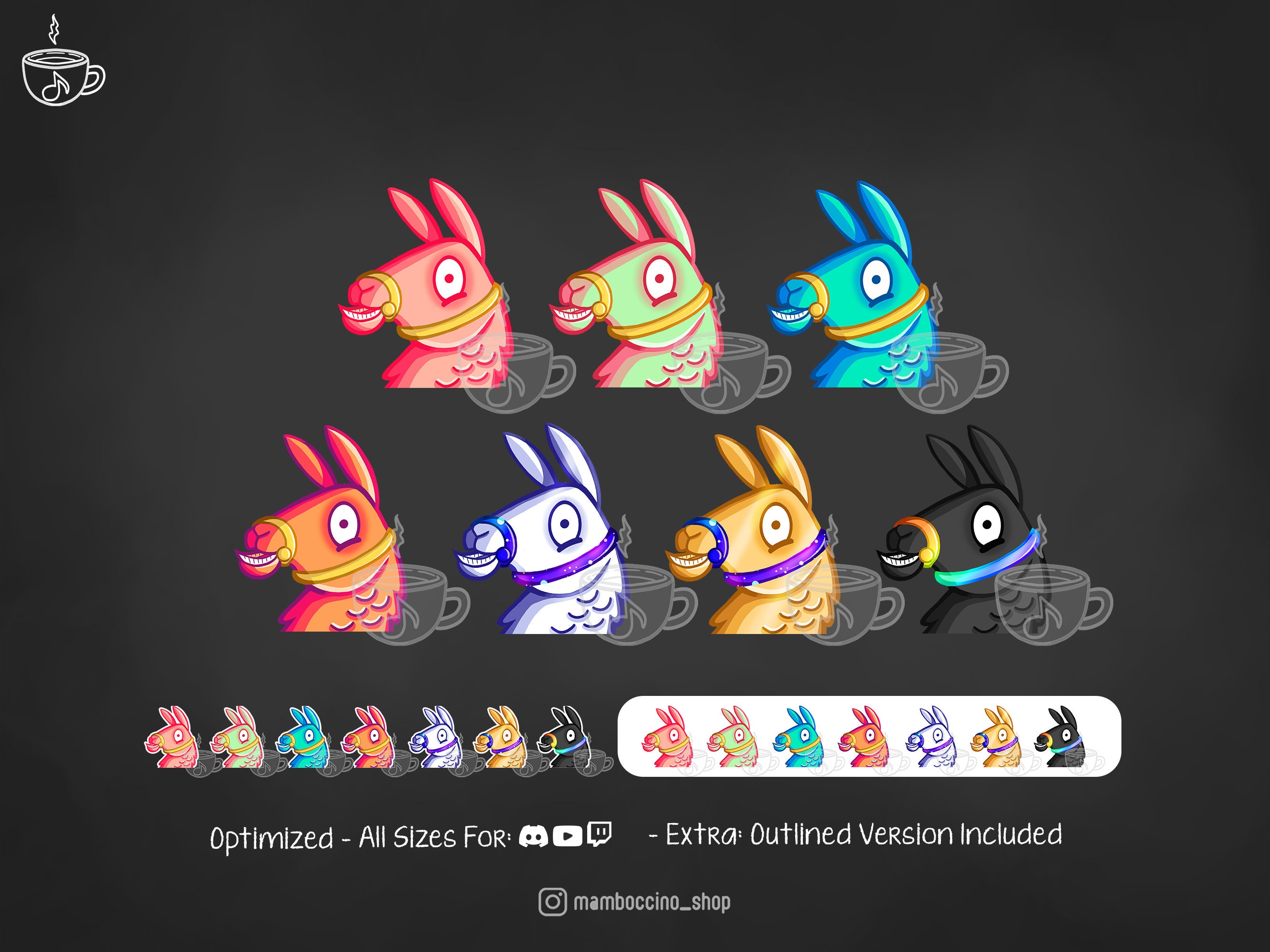 Lamas Badges Recolor Pack 7 Sub/bit Streaming Badges for Twitch ...