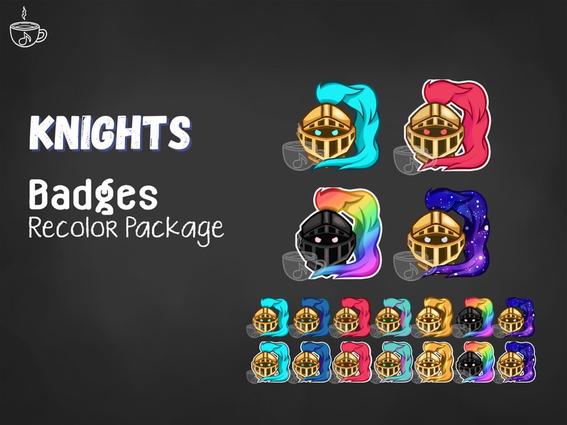 Knight Badges Recolor Pack 7 Sub/bit Streaming Badges for - Etsy