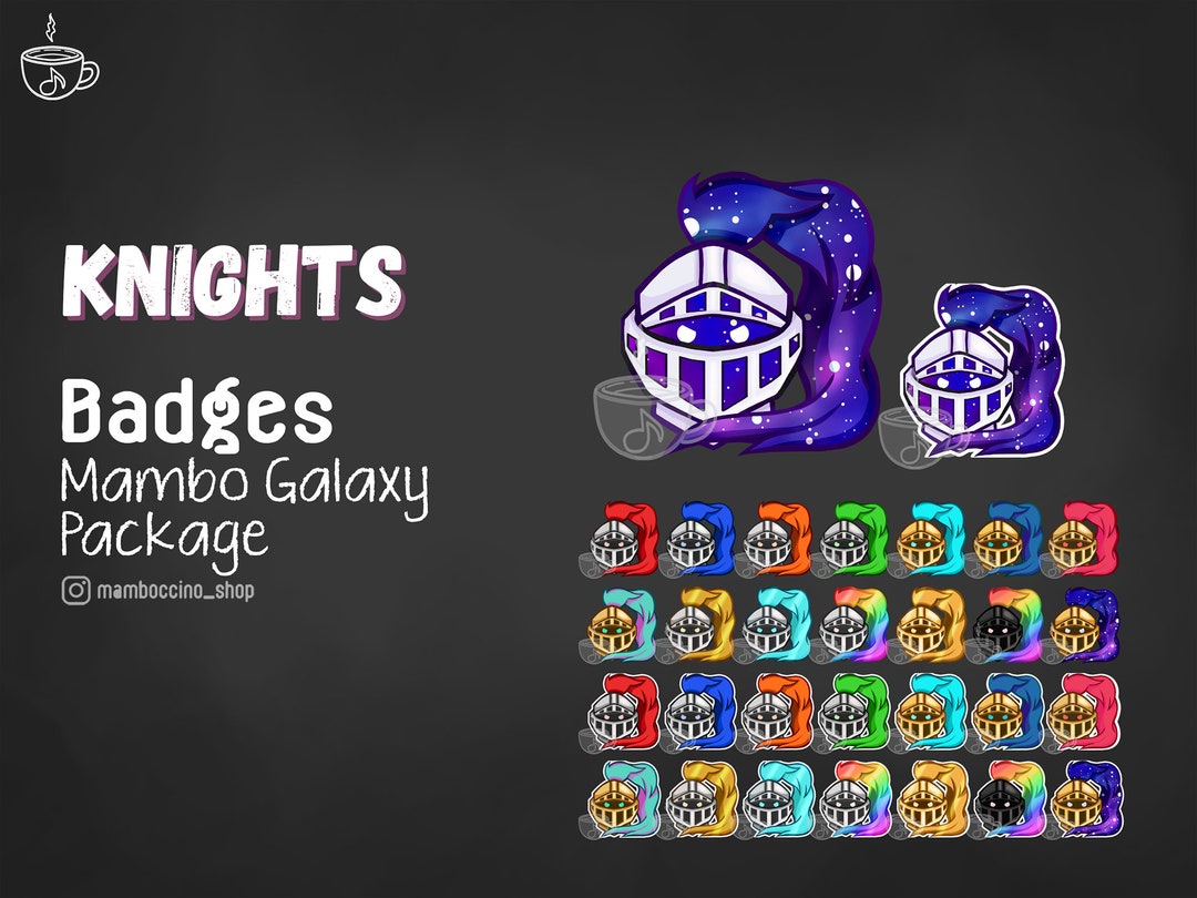 Knight Badges | Mambo Galaxy Pack | 15 Sub/bit Streaming Badges for ...