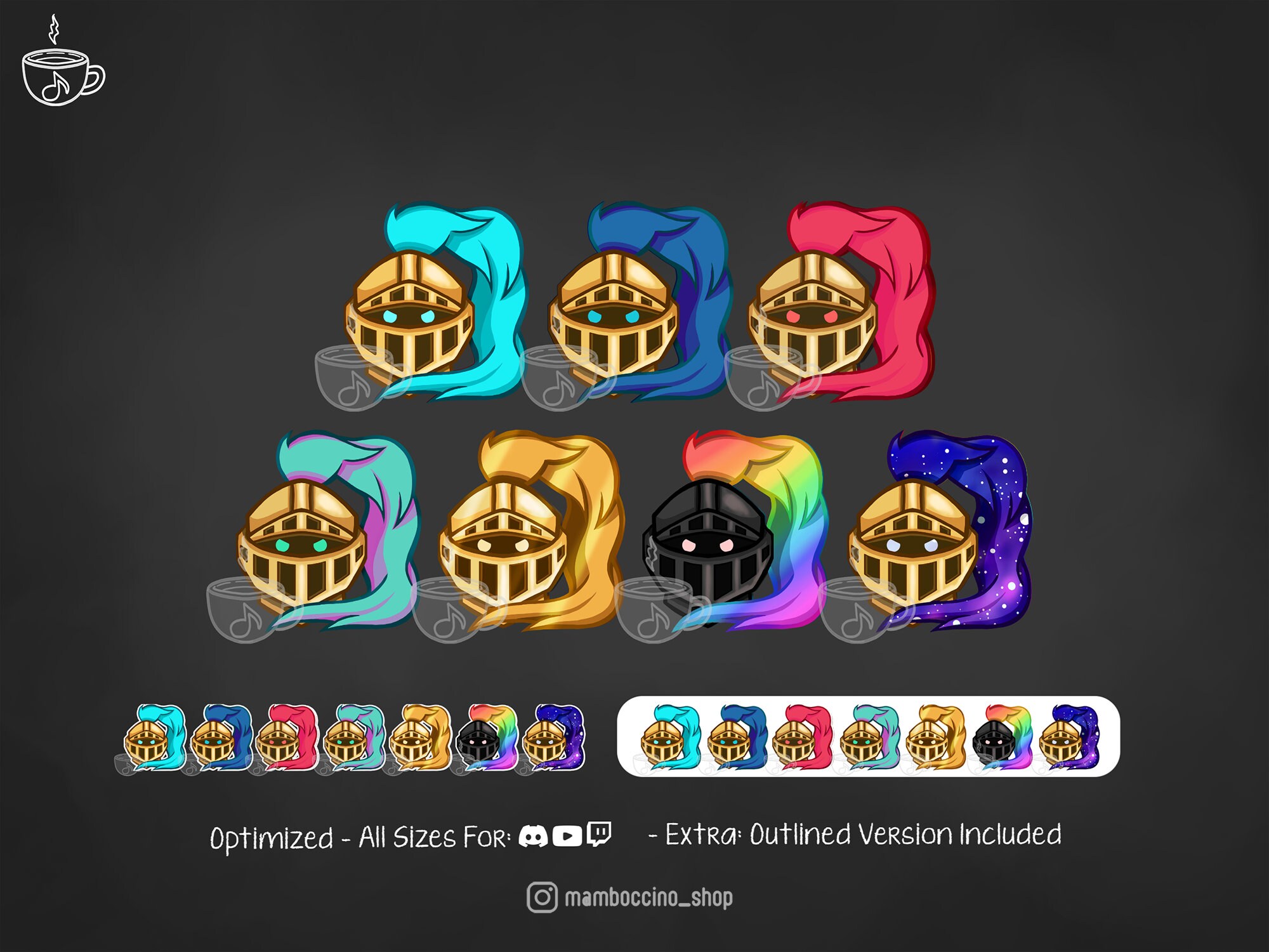 Knight Badges | Recolor Pack | 7 Sub/bit Streaming Badges for Twitch ...
