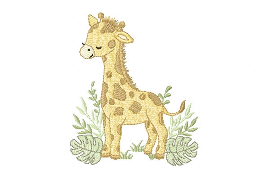 Safari Animal Giraffe Embroidery Designs 5 Sizes , File Formats in Pes ...