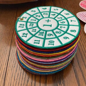 Maths Addition Plus Wheels Embroidery Design 1-20 Circle Charts ...