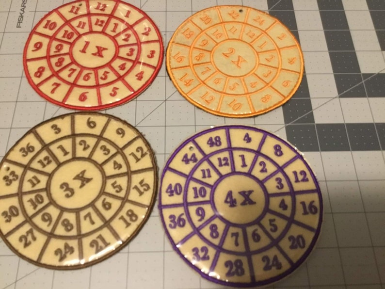 Maths Multiplication Wheel Embroidery Design 1- 20 Circle Times Tables ...