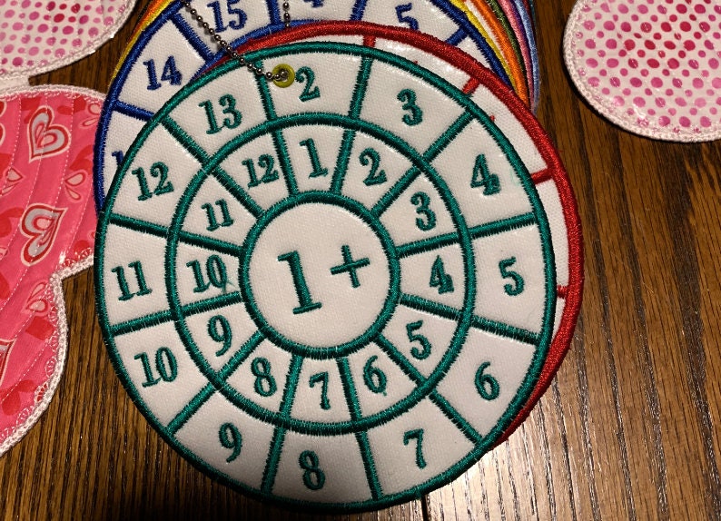 Maths Addition Plus Wheels Embroidery Design 1-20 Circle Charts ...