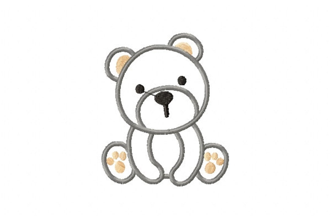 Baby Bear Applique Embroidery Design, Animal Embroidery Design, Machine ...