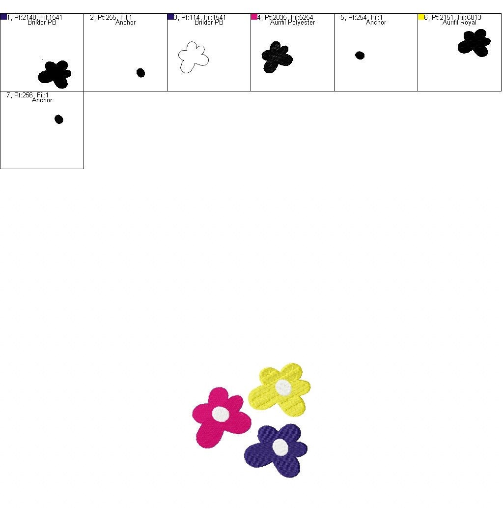 Daisy Flower Embroidery Design 5 Sizes, File Formats in Pes, Dst, Jef ...