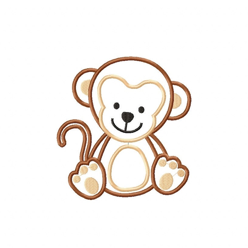 Monkey Embroidery - Etsy