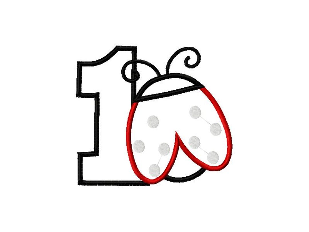Ladybug Numbers 1 Applique Embroidery Designs, Animal Embroidery Design ...