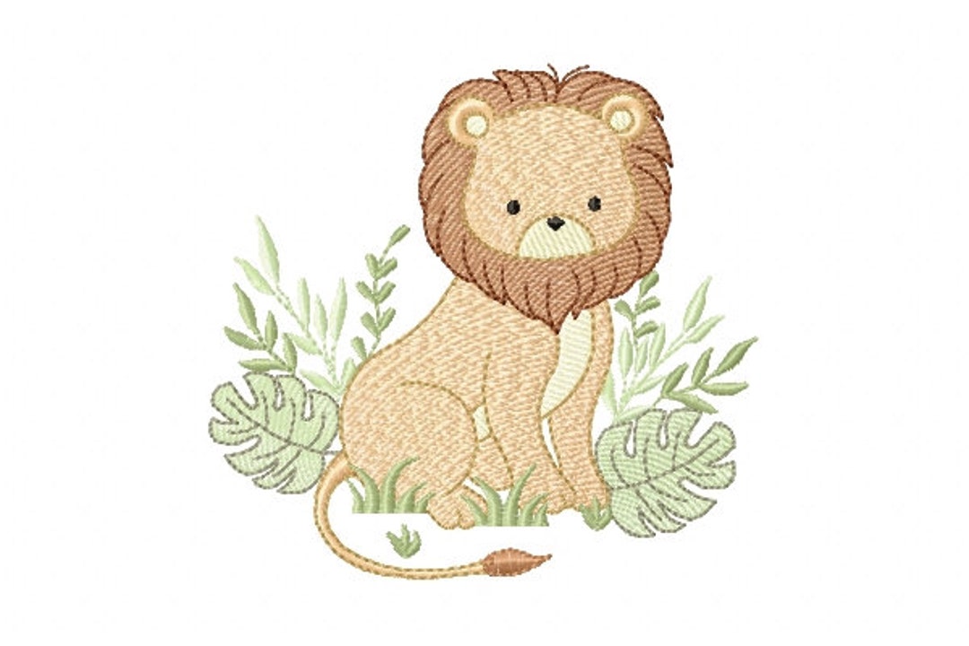 Safari Animal Lion Embroidery Designs 4 Sizes , File Formats in Pes ...