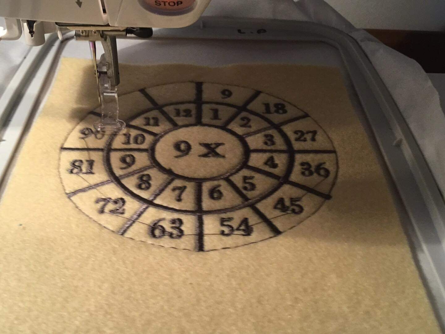 Maths Multiplication Wheel Embroidery Design 1- 20 Circle Times Tables ...