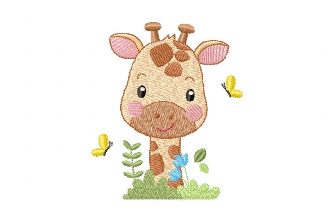 Giraffe Boy Embroidery Design 4 Sizes , File Formats in Pes, Dst, Jef ...