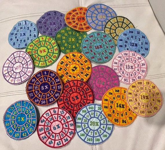 Maths Multiplication Wheel Embroidery Design 1 20 Circle - Etsy