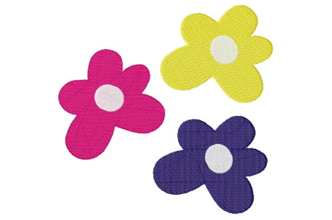 Daisy Flower Embroidery Design 5 Sizes, File Formats in Pes, Dst, Jef ...