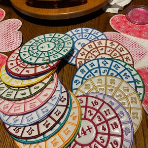 Maths Addition Plus Wheels Embroidery Design 1-20 Circle Charts ...