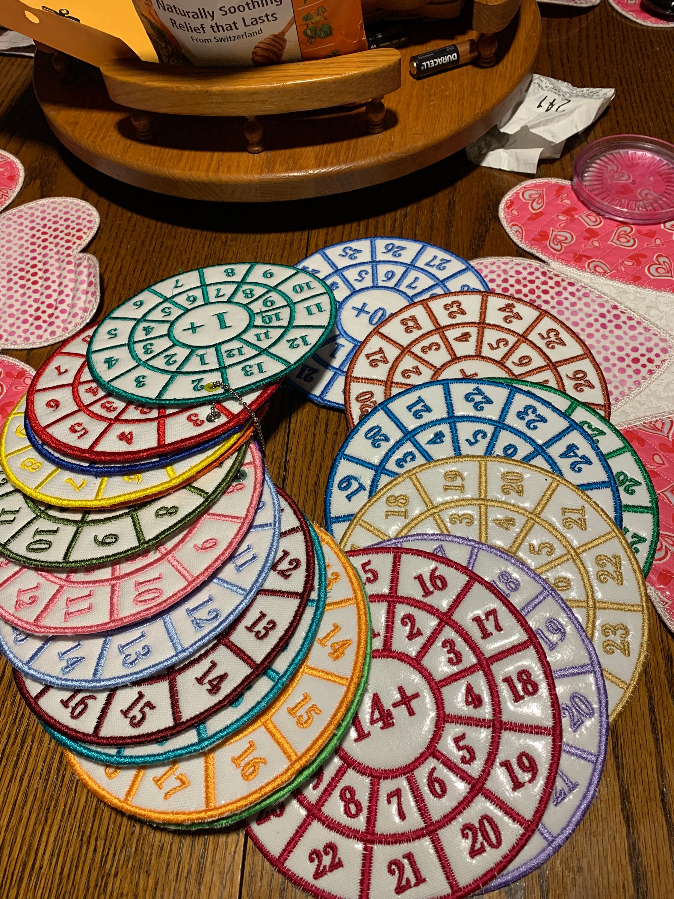 Maths Addition Plus Wheels Embroidery Design 1-20 Circle Charts ...