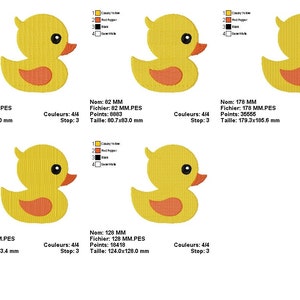 Duck Embroidery Design 5 Sizes , File Formats in Pes, Dst, Jef, Xxx ...