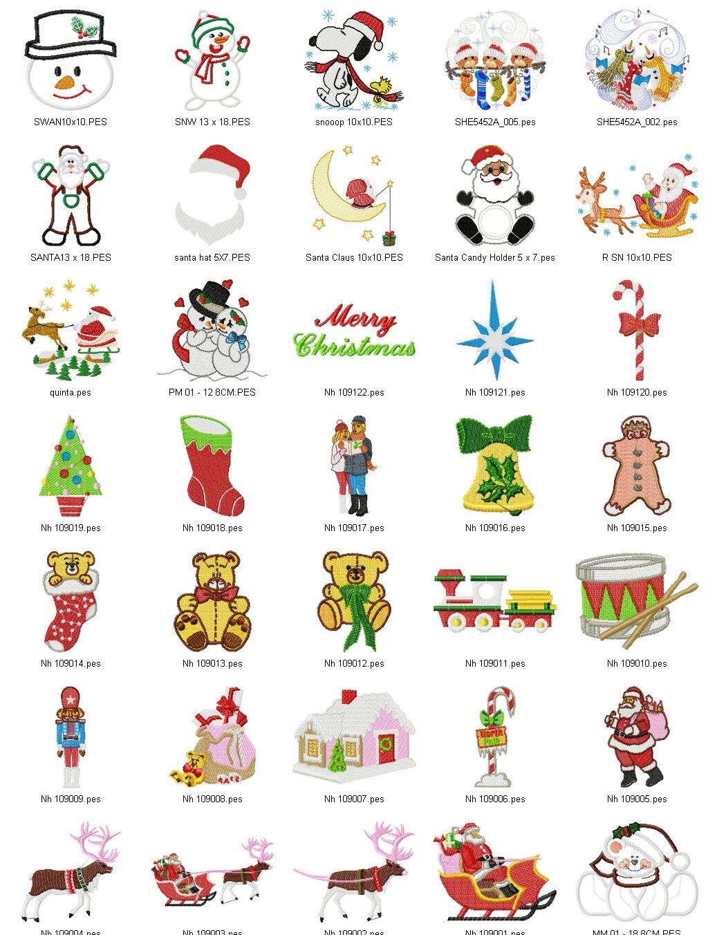 249 Christmas Embroidery Designs Bundle, Various Hoop Sizes , File ...