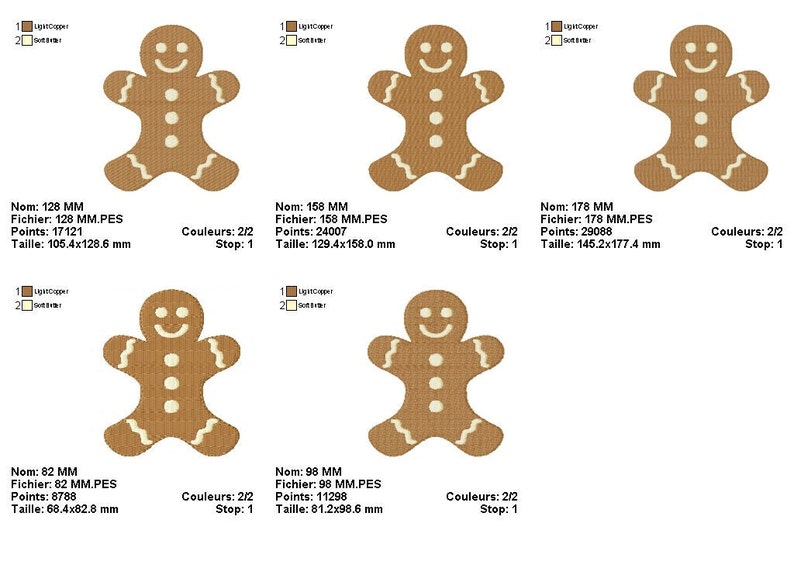 Gingerbread Man Embroidery Design 5 Sizes File Formats in - Etsy