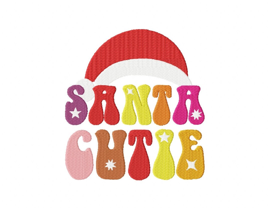 Santa Cutie Embroidery Design 5 Sizes , File Formats in Pes, Dst, Jef ...