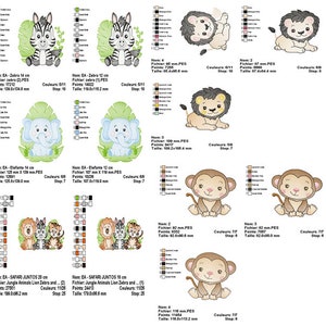 20 Safari Animals Embroidery Designs 3 Sizes, Baby Embroidery, Baby ...