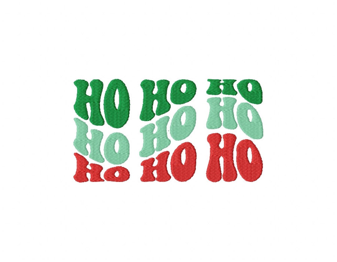 Triple Ho Ho Ho Embroidery Design 5 Sizes , File Formats in Pes, Dst ...